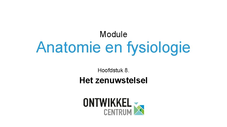 Module Anatomie en fysiologie Hoofdstuk 8 Het zenuwstelsel
