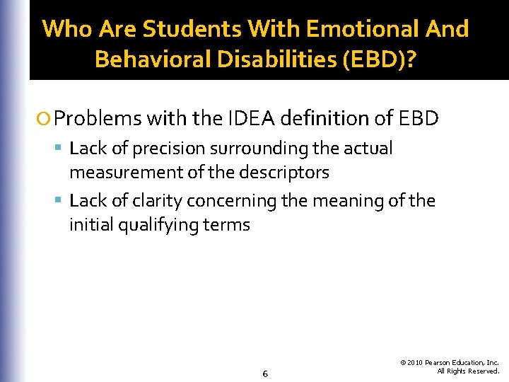 Session 6 Students with Emotional and Behavioral Disabilities