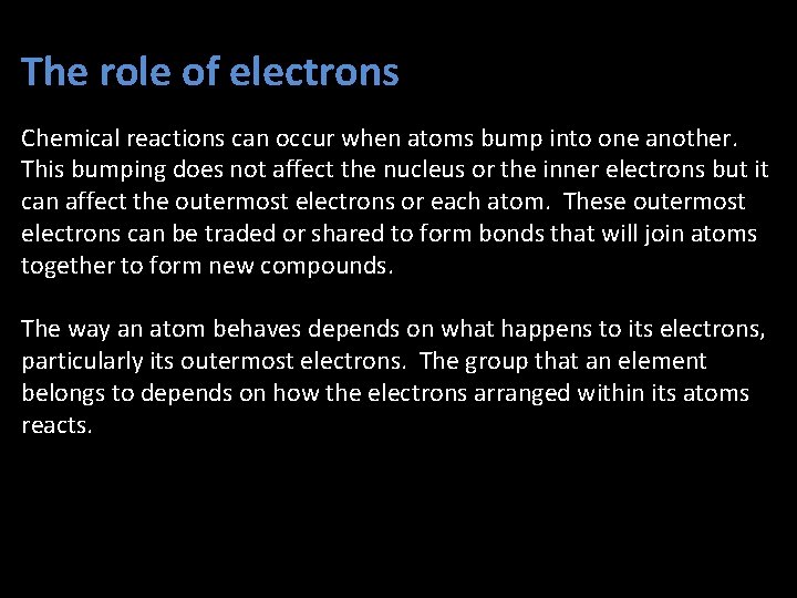A new way of thinking The periodic table