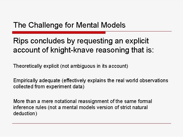 Metalogical problems Knight knaves and Rips P N