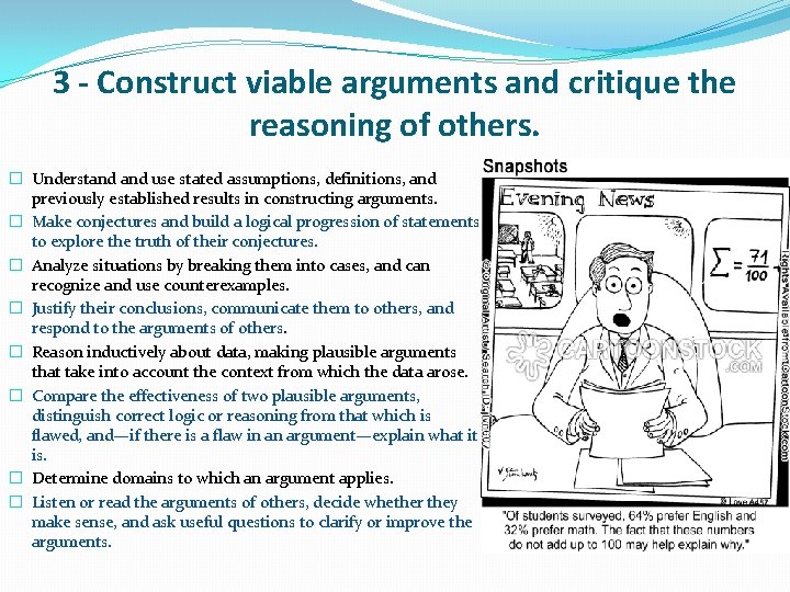 Understanding the Standards for Mathematical Practice A Daily