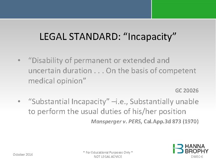 EFFECTIVELY MANAGING YOUR Cal PERS IDR PROGRAM Industrial