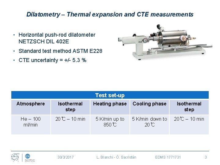 Thermophysical and Mechanical characterization of cuprous materials scar
