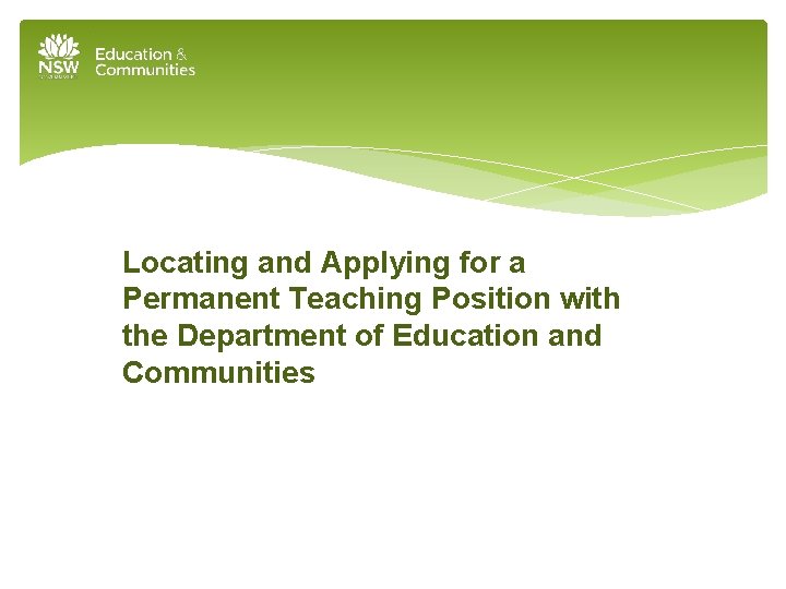 Locating and Applying for a Permanent Teaching Position