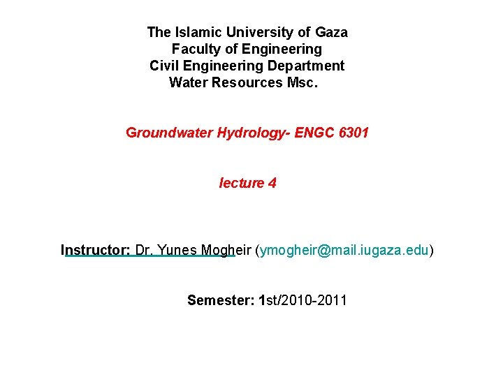 The Islamic University of Gaza Faculty of Engineering