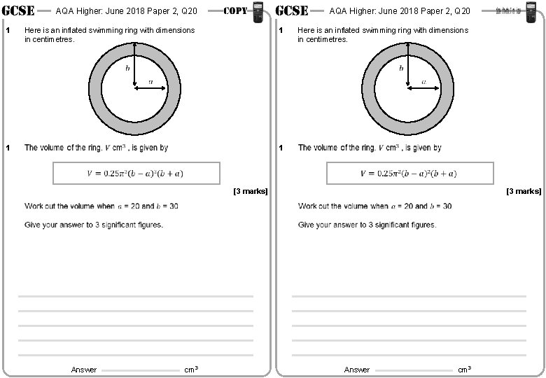 Substitution With a Calculator Higher GCSE Questions AQA
