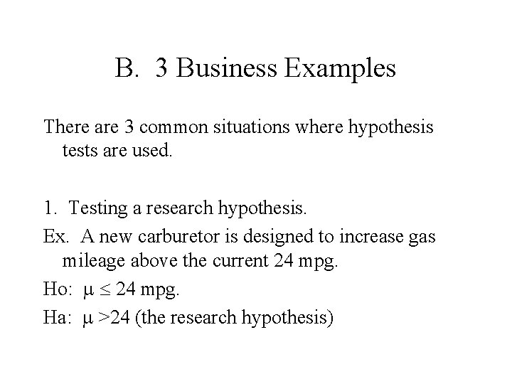 Chapter 9 Hypothesis Testing Introduction Chapters 7 and
