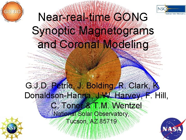 Nearrealtime GONG Synoptic Magnetograms and Coronal Modeling G