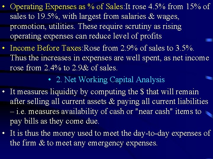 Using Accounting Information for Business Control BS PL