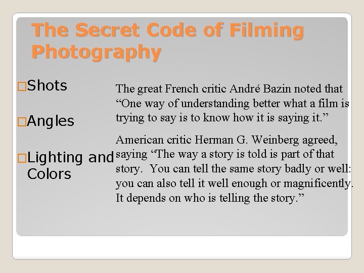 The Secret Code of Filming Photography Shots Angles