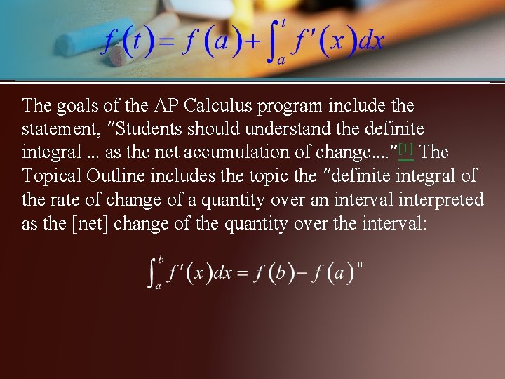 Accumulation Functions Defined by Integrals Lin Mc Mullin