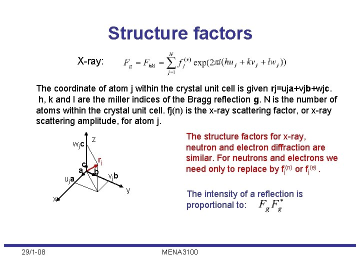 Diffraction Analysis of crystal structure xrays neutrons and