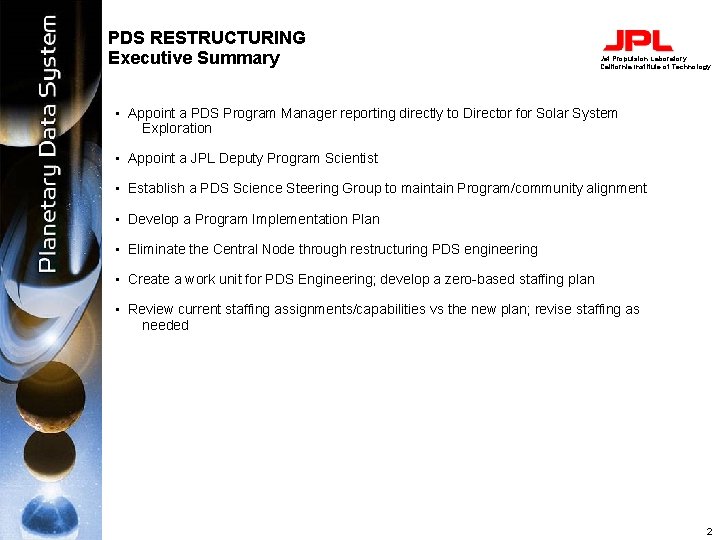 Jet Propulsion Laboratory California Institute of Technology JPL