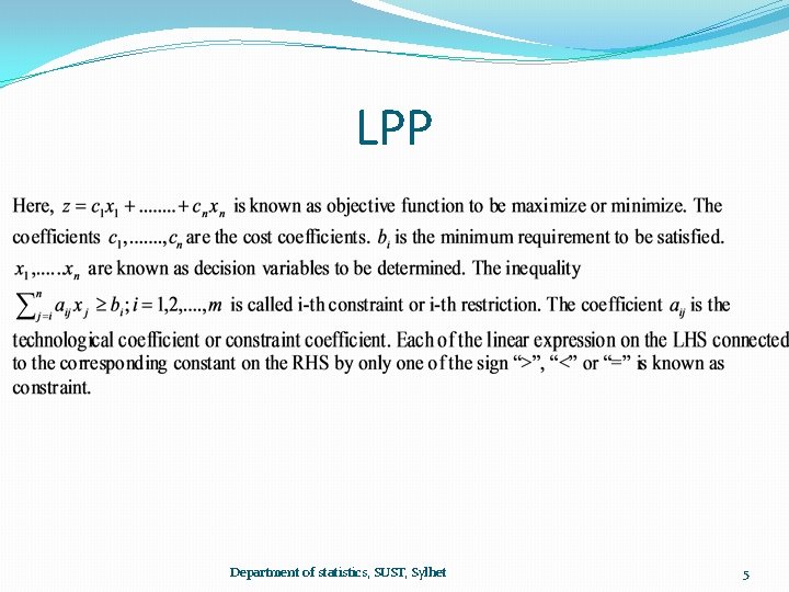 Lecture on Linear Programming problem Professor M Taj