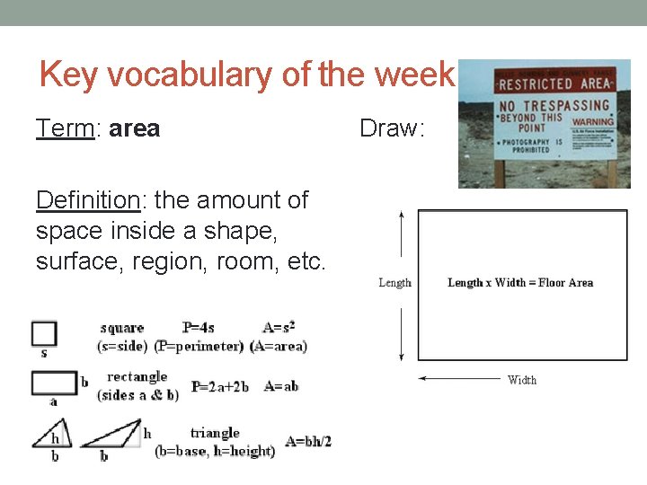 MONDAY Direct instruction 2 Vocabulary journal entries word
