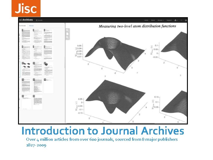 Introduction to Journal Archives Over 4 million articles