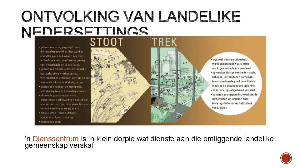 LANDELIKE NEDERSETTINGS Hoe standplaas en ligging die posisie