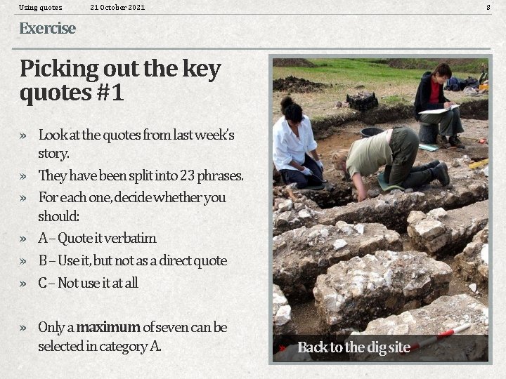 Reporting writing reporting 21 October 2021 Using quotes