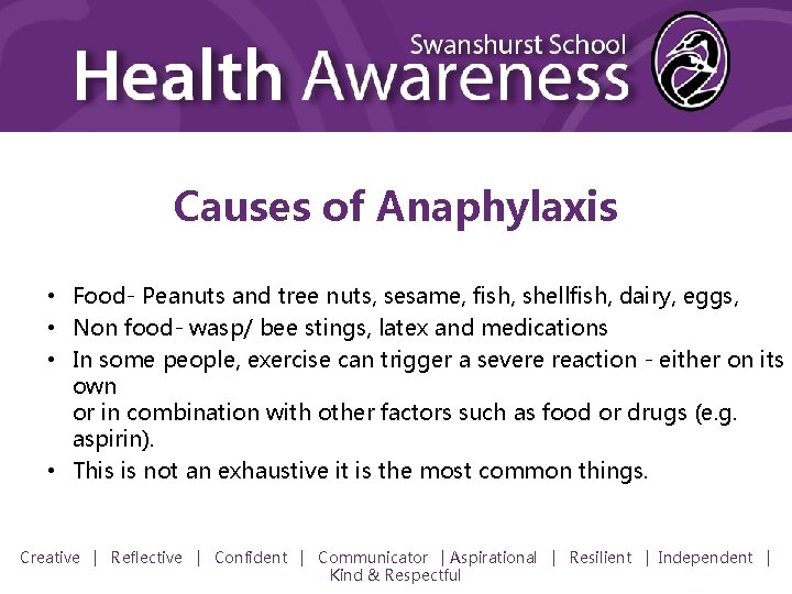Anaphylaxis in School Basic Awareness training What is