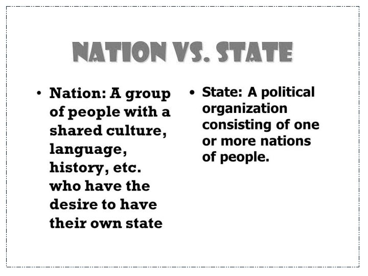 UNIT IV STATE NATION and GLOBALIZATION LESSON 1