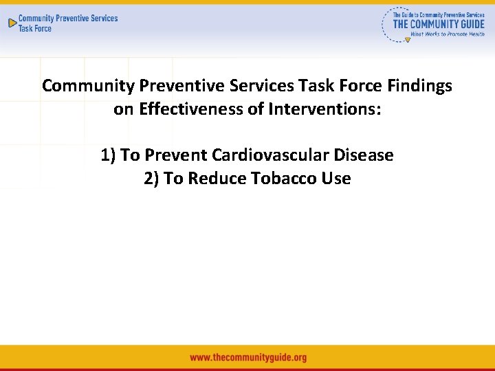 Promoting Million Hearts Goals Using The Community Preventive