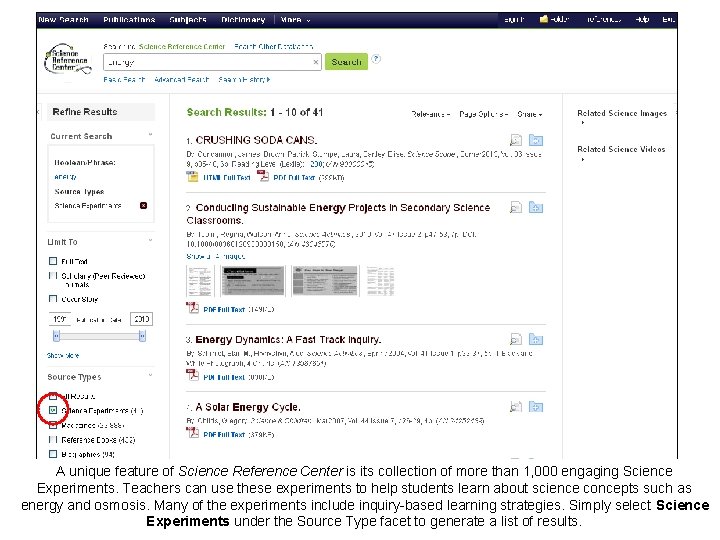 Tutorial Science Reference Center support ebsco com Welcome