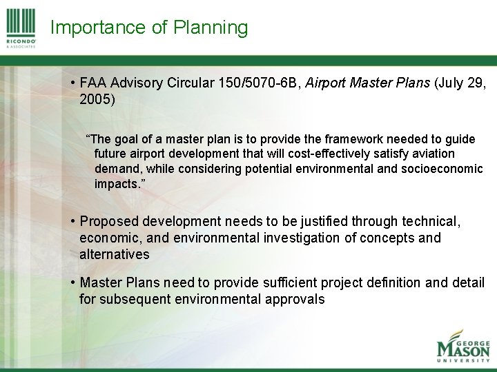Trends in Airport Environmental Planning Stephen Culberson Ricondo