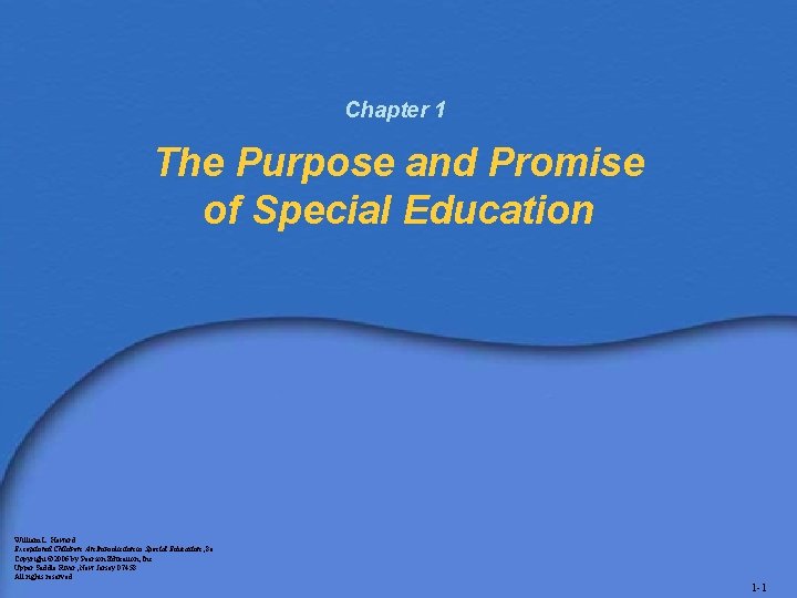 Chapter 1 The Purpose and Promise of Special