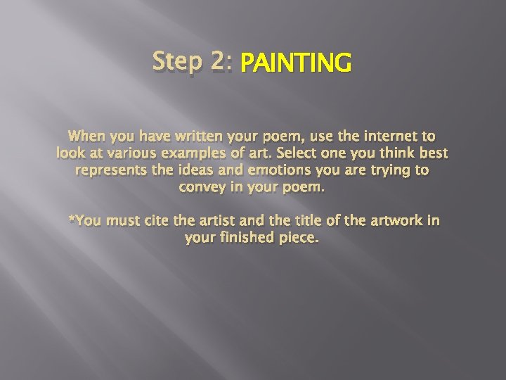 Step 1 WRITE YOUR OWN POEM ABOUT BELONGING