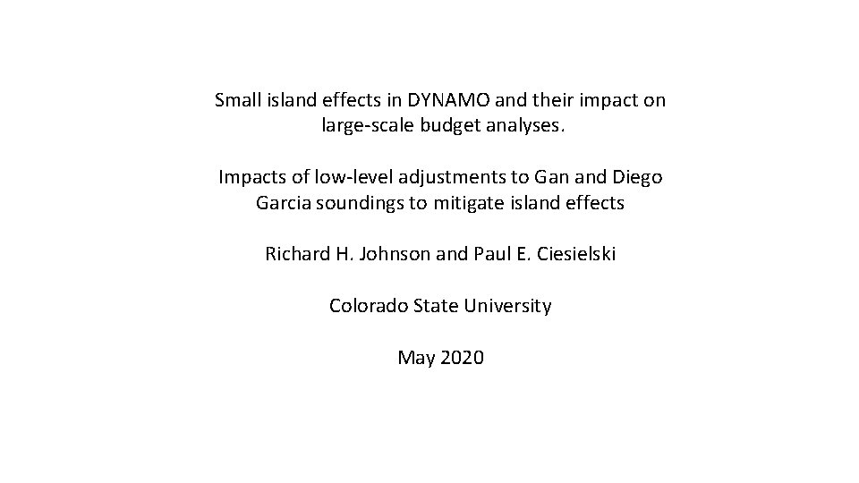 Small island effects in DYNAMO and their impact