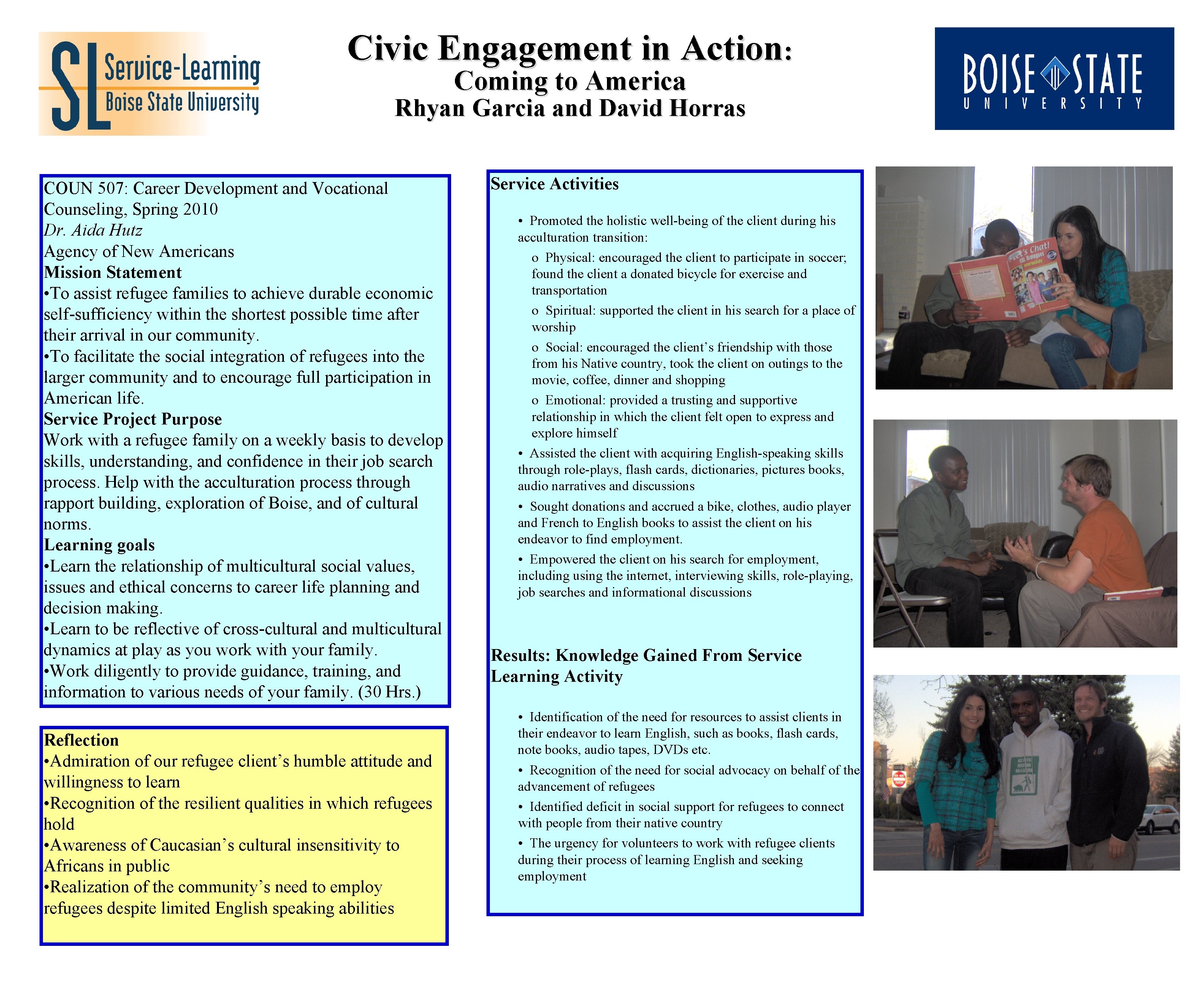 Civic Engagement in Action Coming to America Rhyan