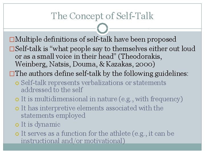 SelfTalk in Sport Injury Rehabilitation MODULE 8 PSYCHOLOGY