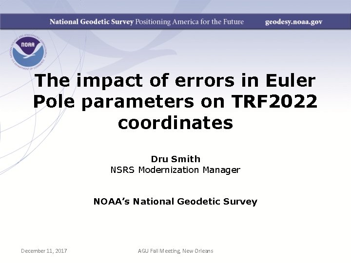 The impact of errors in Euler Pole parameters