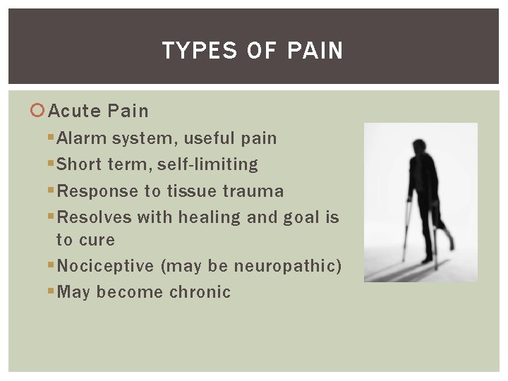 THINKING OUTSIDE THE BOX NONOPIATE PAIN MEDICATIONS AND