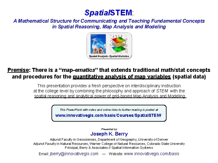 Spatial STEM A Mathematical Structure for Communicating and