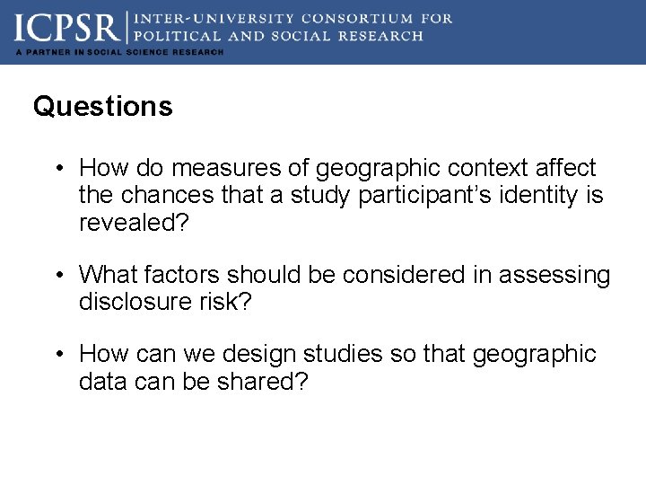 Screening Data for Disclosure Risk and the Research