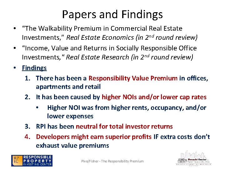 The Responsibility Premium in Commercial Real Estate Gary