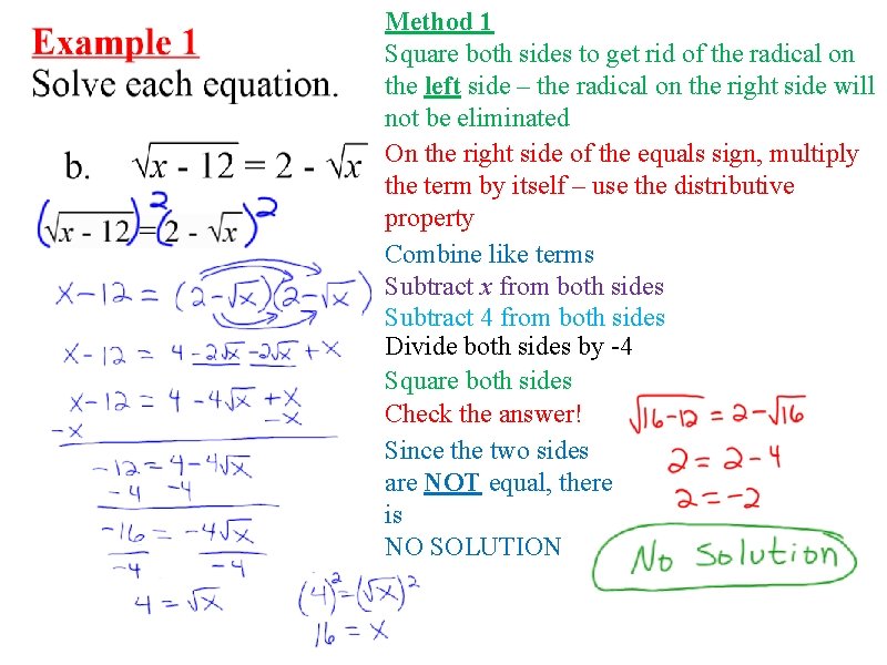 Section 6 7 Solving Radical Equations Objective 1