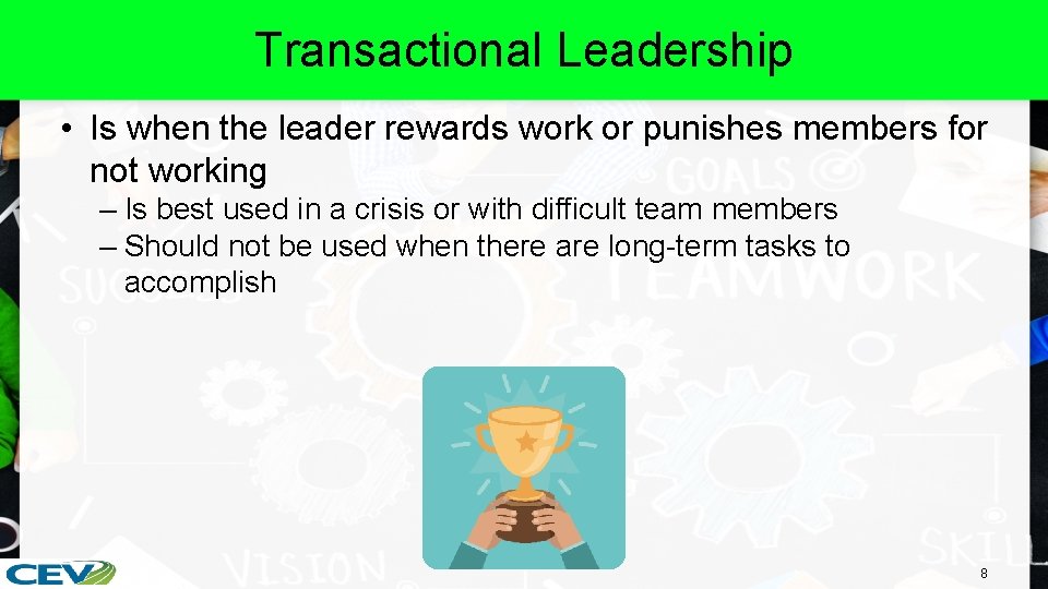 1 Leadership Is the ability and process of