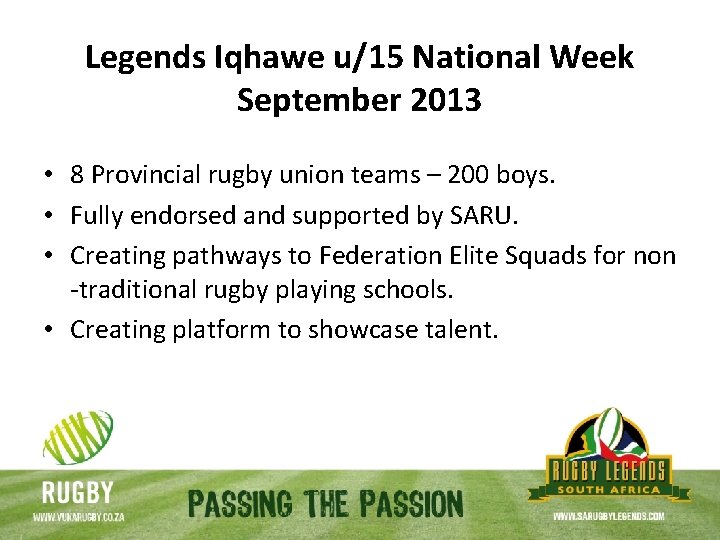 Introduction Founded in 2004 the South African Rugby