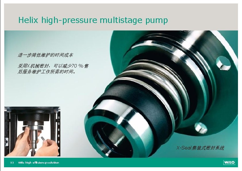 Helix highpressure multistage pump Efficiency Helix hydraulics Conventional