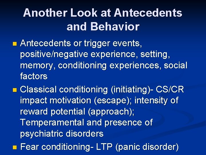 Behavioral Pharmacological Update University of North Carolina School