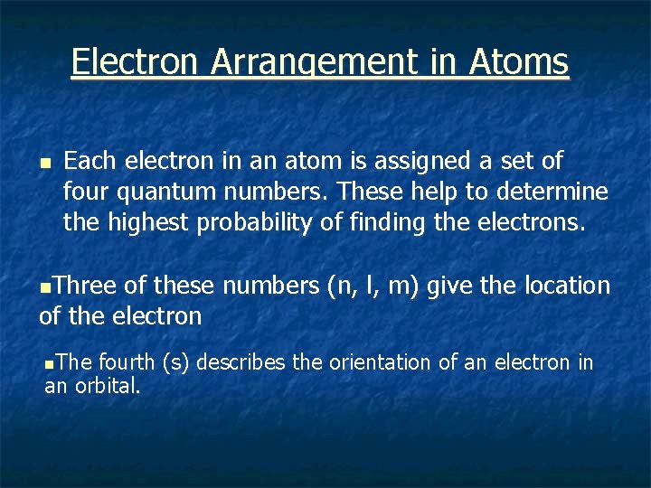 Electron Configuration The ways in which electrons are