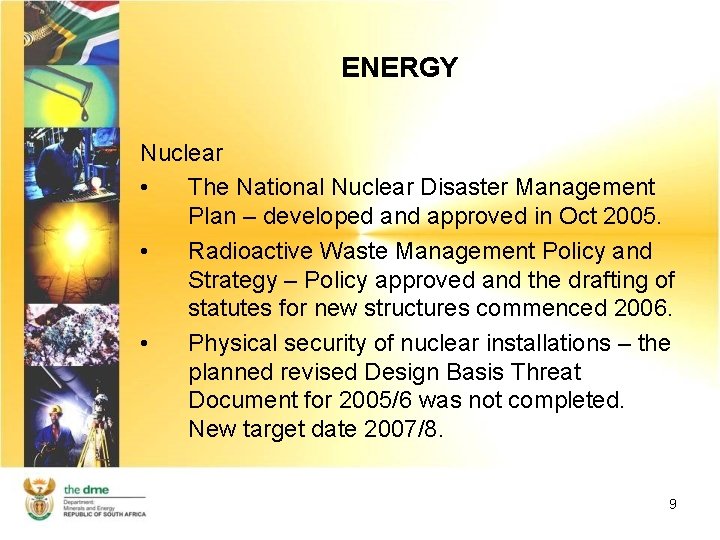 1 PRESENTATION OF THE DEPARTMENTS 20056 ANNUAL REPORT