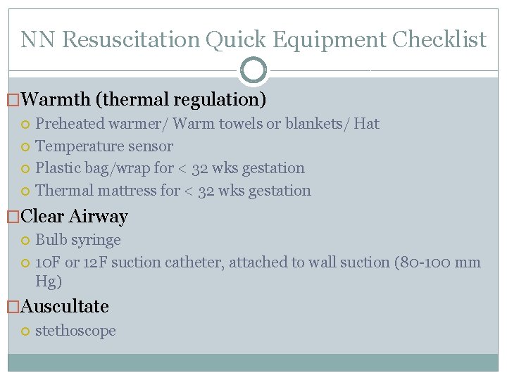 Preparing for Resuscitation Preparing for Resuscitation Risk factors