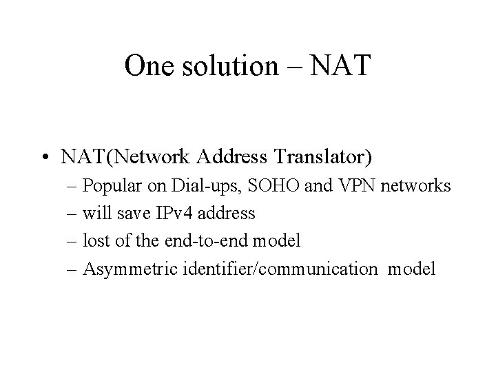 CS 640 Introduction to Computer Networks Next Generation
