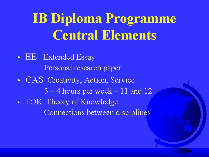 Welcome to IB Nuts and Bolts What to