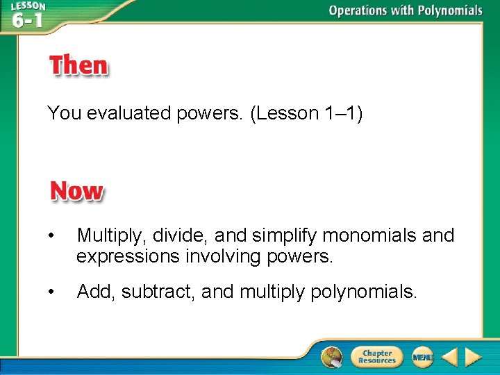 ThenNow New Vocabulary Concept Summary Properties of Exponents