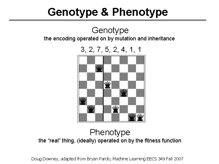 Machine Learning Genetic Algorithms Doug Downey adapted from