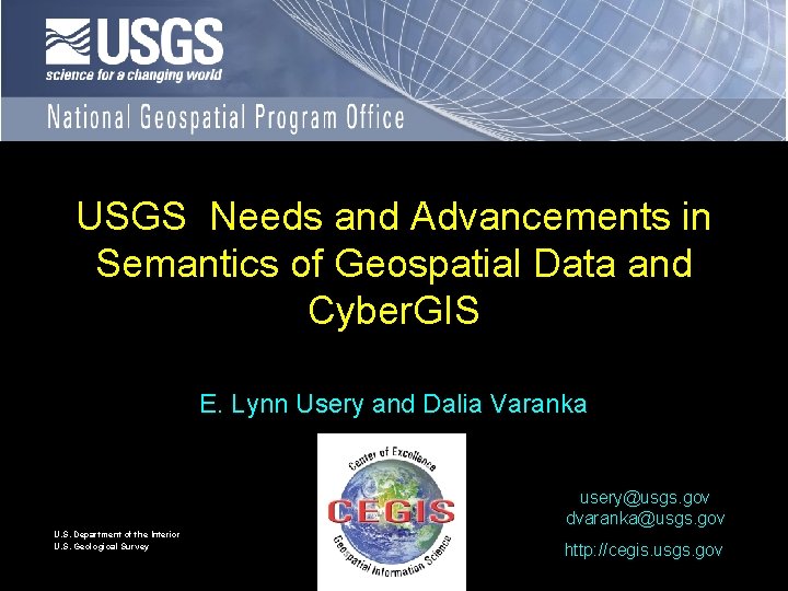 USGS Needs and Advancements in Semantics of Geospatial